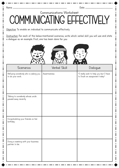 17 Free Communication Worksheets | Assertive communication ...